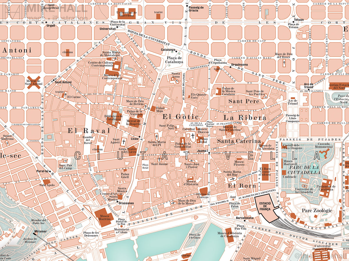 Printable Map Of Barcelona Barcelona Spain Download PDF Map