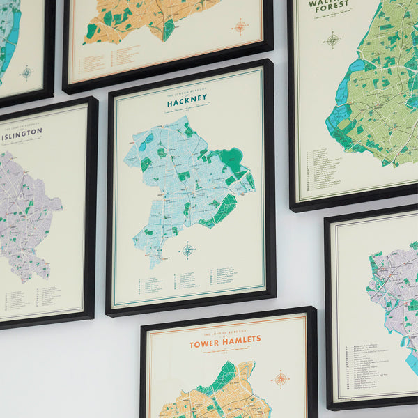 Retro London Boroughs – Mike Hall Maps & illustration