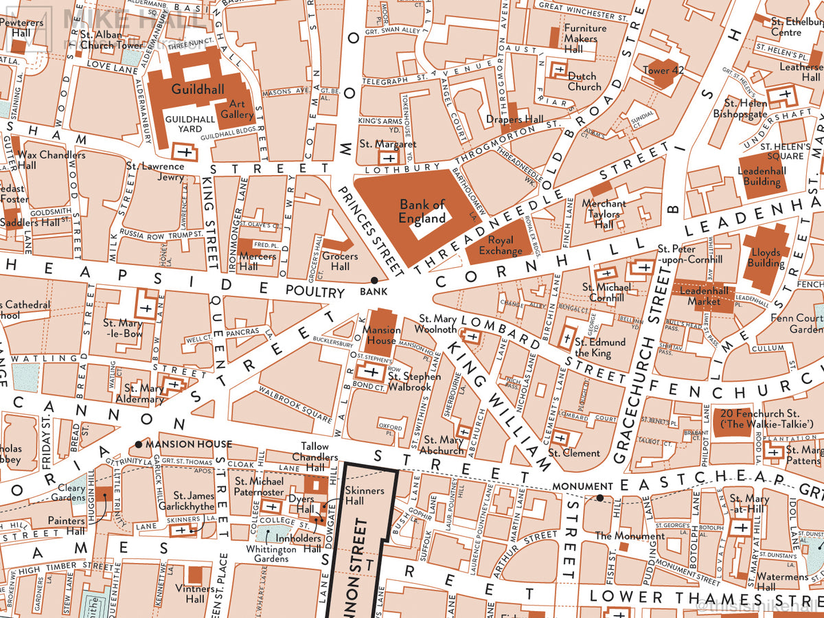 City of London map giclee print – Mike Hall Maps & illustration