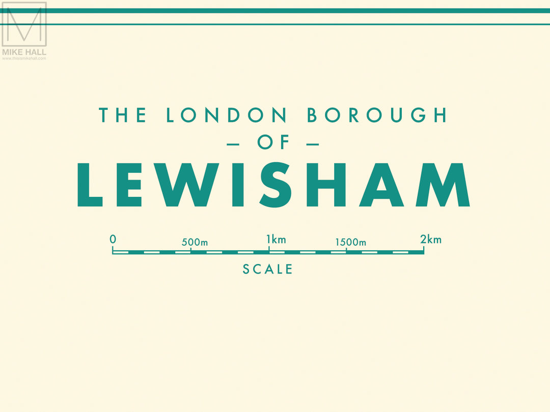 Lewisham (London borough) retro map giclee print – Mike Hall Maps ...