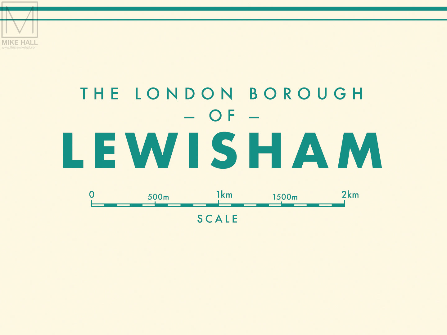 Lewisham (London borough) retro map giclee print – Mike Hall Maps ...