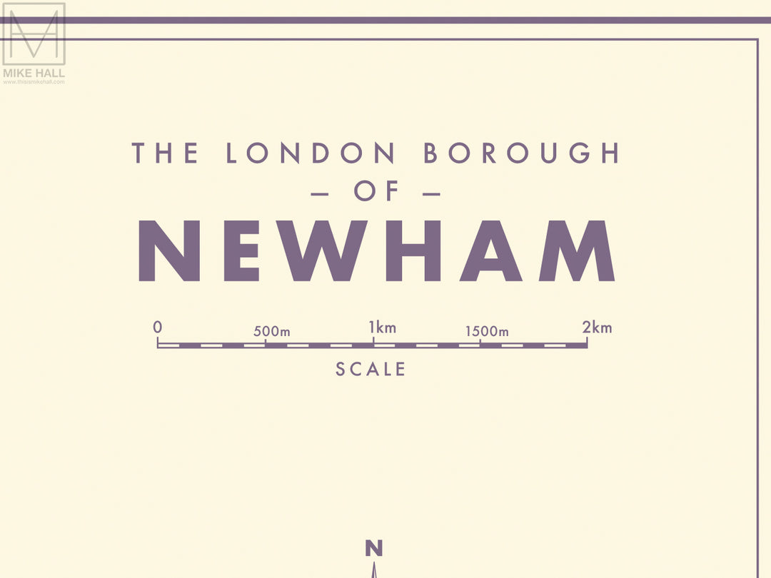 Newham (London borough) retro map giclee print – Mike Hall Maps ...