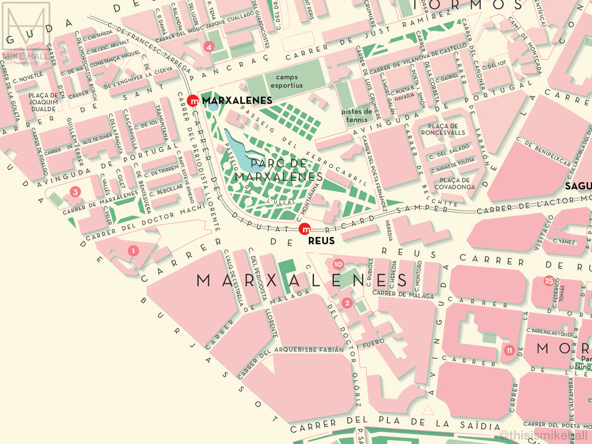 La Saïdia, Valencia map giclee print – Mike Hall Maps & illustration